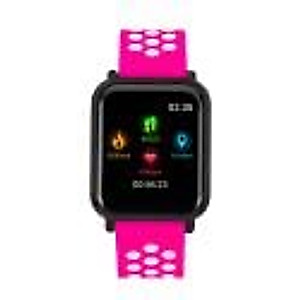 iTouch Air 2S Digital Smartwatch Fitness Tracker, Heart Rate, Step Counter, Sleep Monitor, Message for Women and Men, Touch Screen, Compatible with iPhone and Android (Fuchsia and White)