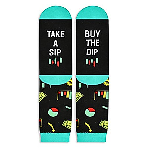 HAPPYPOP Funny Money Socks for Men Women Money Gift Stock Market Socks Stock Market Gifts for Men