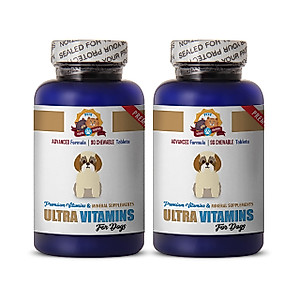 Dogs Teeth Cleaner - Ultra Dog Vitamins - Premium Vitamin and Minerals - Healthy Solution - Dog Vitamin e - 180 Treats (2 Bottles)