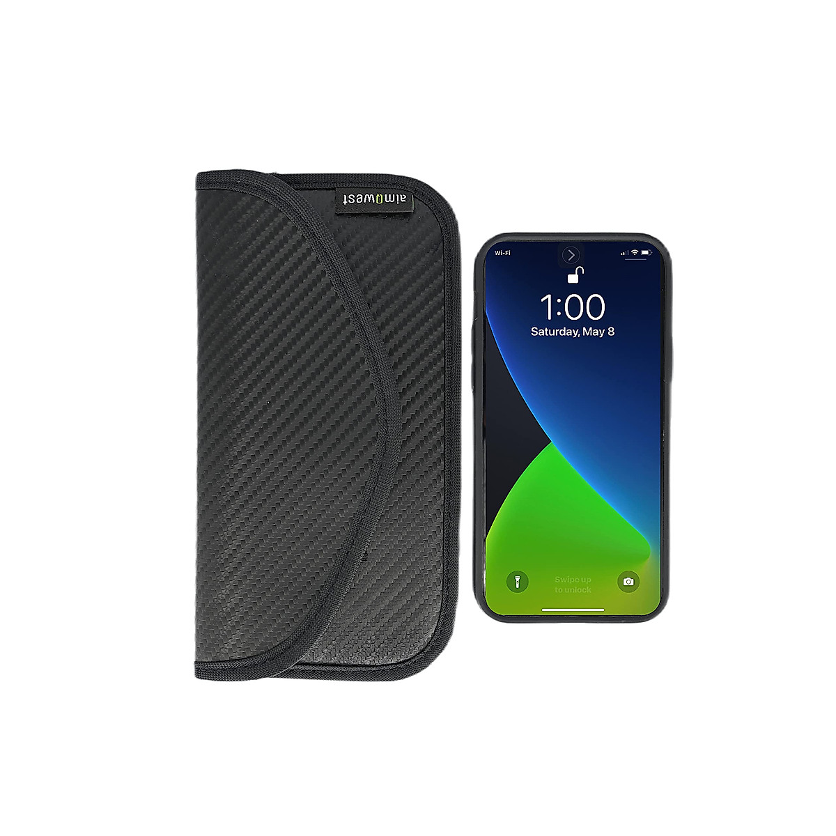 AIMQWEST Faraday Shield - 8"x4" Carbon Fiber Phone Case for EMP, RFID, & Signal Blocking - Ultimate Privacy & Security