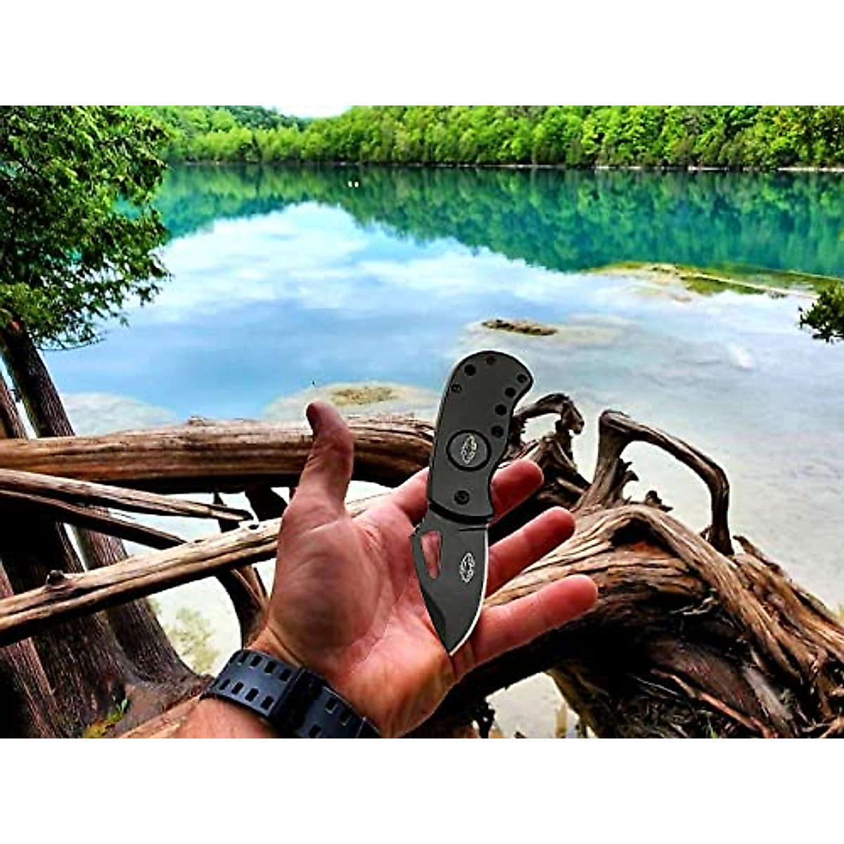 Best.Buy.Damascus1 Pocket knife 440c Steel Black knife Folding Knife Hunting Gear Pocket knife for men Hunting Knife Gifts For Men