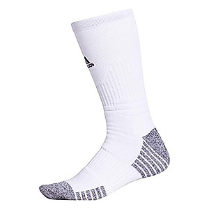 adidas 5-Star Team Cushioned Crew Socks (1-Pair), White/Black, Medium