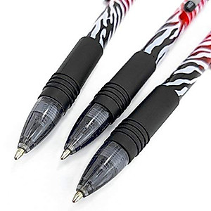 Zebra Z-Grip Smooth - Retractable Ballpoint Pen - Limited Edition Funky Flame Stripe Design - Pack of 10 - Black Ink