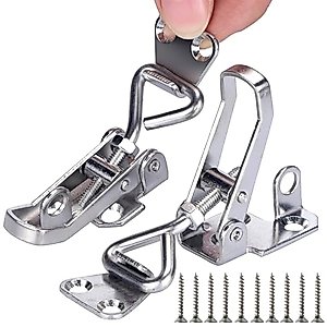 Marinebaby 2PCS Toggle Latch Clamp Stainless Steel Cabinet Hinge Lockable clamp,Boat Anti Rattle Latch