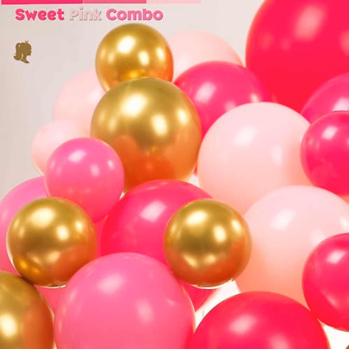 Pink Balloon Garland Arch Kit with Hot Pink Rose Gold metallic Balloon for princess Theme Party Girl Birthday Baby Shower Princess Themed decorations