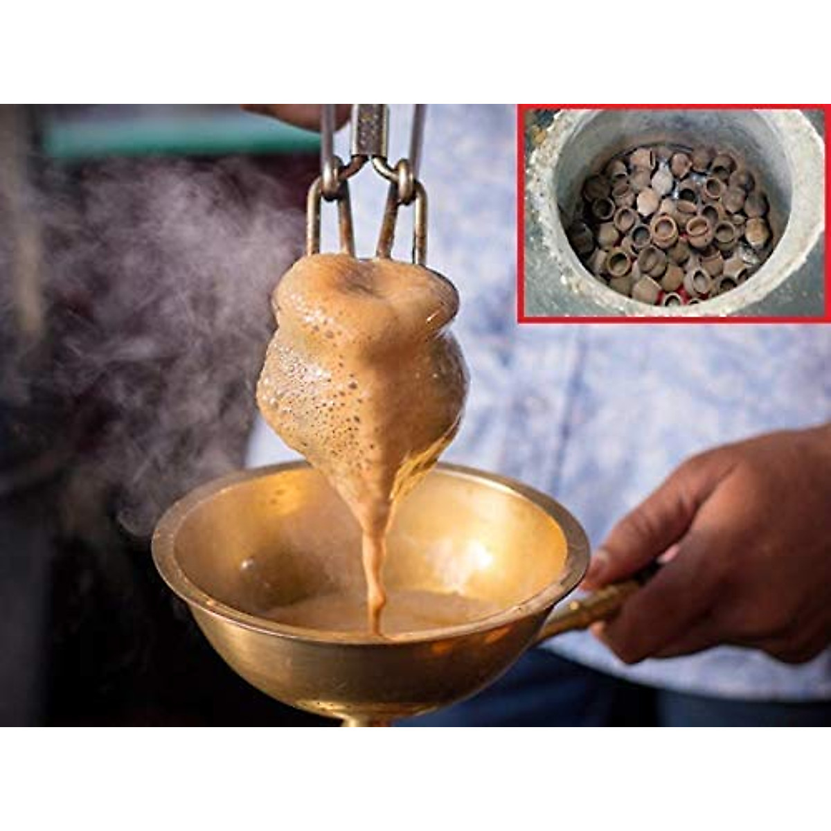 Odishabazaar Baked Kulhar Kulhad Cups Tandoori Chai Tea Cup Set of 6 (3.38 oz)