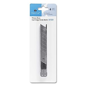 Sparco Products Cartridge Utility Knife Refill Cartridge, Pack Of 6 Blades