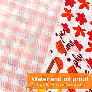 240Pcs Wax Paper Dry Waxed Deli Paper Sheet 12x12 inch Sandwich Wrap Paper Pumpkin Maple Leaf Checkered Decorative Parchment Paper Food Basket Liners for Home Kitchen Picnic Party
