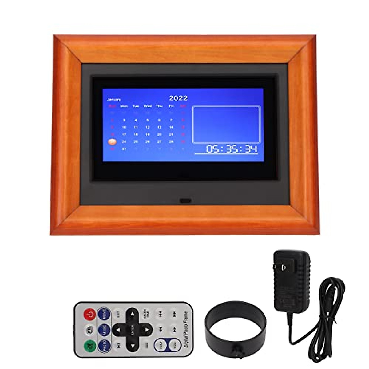 Digital Photo Frame, 7 Inch Multifunction Digital Photo Album Stereo Speaker for Party (US Plug)