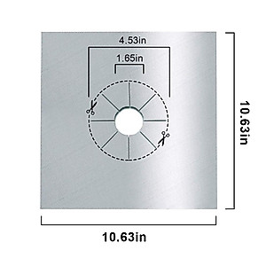 KICNIC Square Stove Burner Covers 10 Pcs, Non-stick Gas Range Protectors Liners, 10.6 x10.6 in, Silver Stovetop Covers, 0.2mm