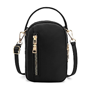 Bobrand Women Small Sling Crossbody Phone Bag Anti Theft Messenger Shoulder Travel Bags Handbag Wallet Purse (Black)