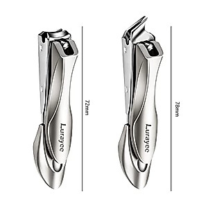 Nail Clipper Set, Professional Nail Clippers for Fingernails and Toenails, 2pcs Stainless Steel Splash Proof Nail Trimmer Nail Cutter Ingrown Toenail Thick Nails Tool Clipper Set