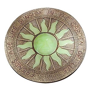 Bits and Pieces - Sun Garden Stone - Glowing Sun in The Dark Garden Stone; Garden Décor - Stone Measures 10" in Diameter