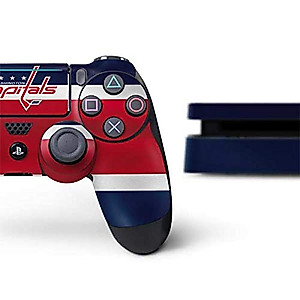 Skinit Decal Gaming Skin Compatible with PS4 Slim Bundle - Officially Licensed NHL Washington Capitals Jersey Design
