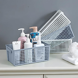 Awekris Plastic Storage Baskets, 6 Pack Small Pantry Organizer Bins Sturdy Storage Box Baskets for Home, Fridge, Freezer Organizer