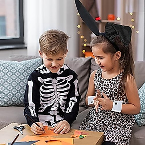 Gaoikerr Halloween Bunny Costume Set Black Bunny Ears and Tail Halloween Bunny Accessories for Halloween Cosplay Party