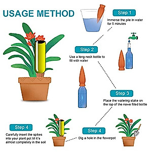 KOAMLY 12 Pcs Self Watering Spikes,Terracotta Plant Watering Devices,Terra Cotta Self Watering Planter Insert,Recycled Wine Bottle Water Plants While Away