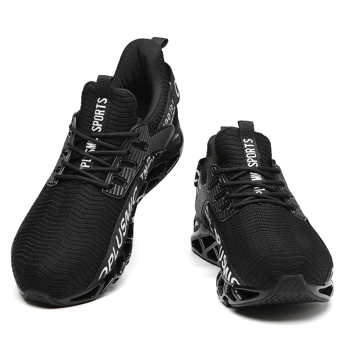 Oplusmic Steel Toe Shoes for Men Indestructible Work Sneakers Puncture Proof Comfortable Slip On Safety Shoes for Work Industrial Coustruction Shoes Black White Size 13