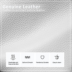 befen Genuine Leather White Crossbody Purses for Women, Small Cross Body Bag Purses with Zipper Pockets (White) - Fit iPhone 14 Pro Max