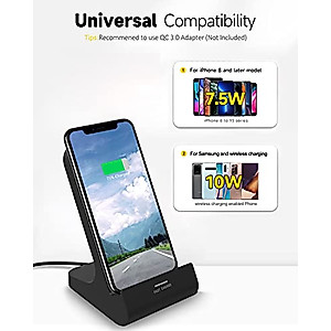 Oinmely Z1 Wireless Charger Wireless Phone Charger Stand 10W Max Compatible with Apple iPhone 14 13 12/12 Pro Max/ 11Pro/11Pro Max/XR/XS Max/XS/X/8/8Plus, Samsung Galaxy