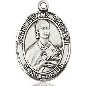 Extel Medium Oval Sterling Silver St. Gemma Galgani Medal, Made in USA