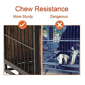 Snimoy Heavy Duty Dog Crate Furniture, Large Pet Cage End Table Wooden Dog Kennel with 3 Doors, Decorative Tall Metal Dog Crate House Indoor with Sturdy Locks for Medium Large Dog