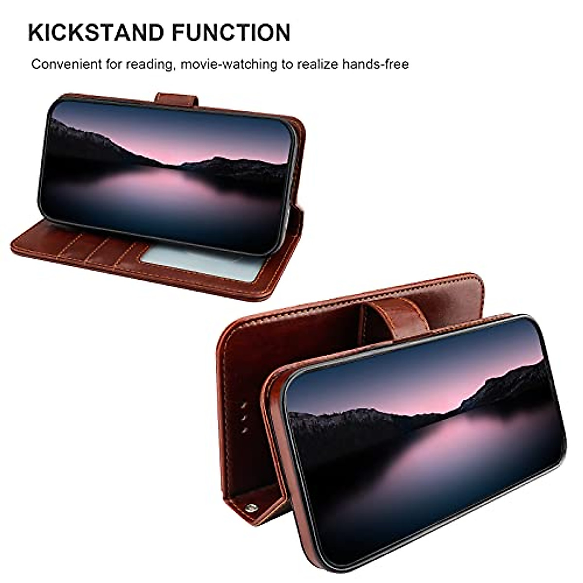 Bocasal Detachable Wallet Case for iPhone 14 RFID Blocking Card Slots Holder Premium PU Leather Magnetic Kickstand Shockproof Wrist Strap Removable Flip Protective Cover 5G 6.1 inch (Brown)