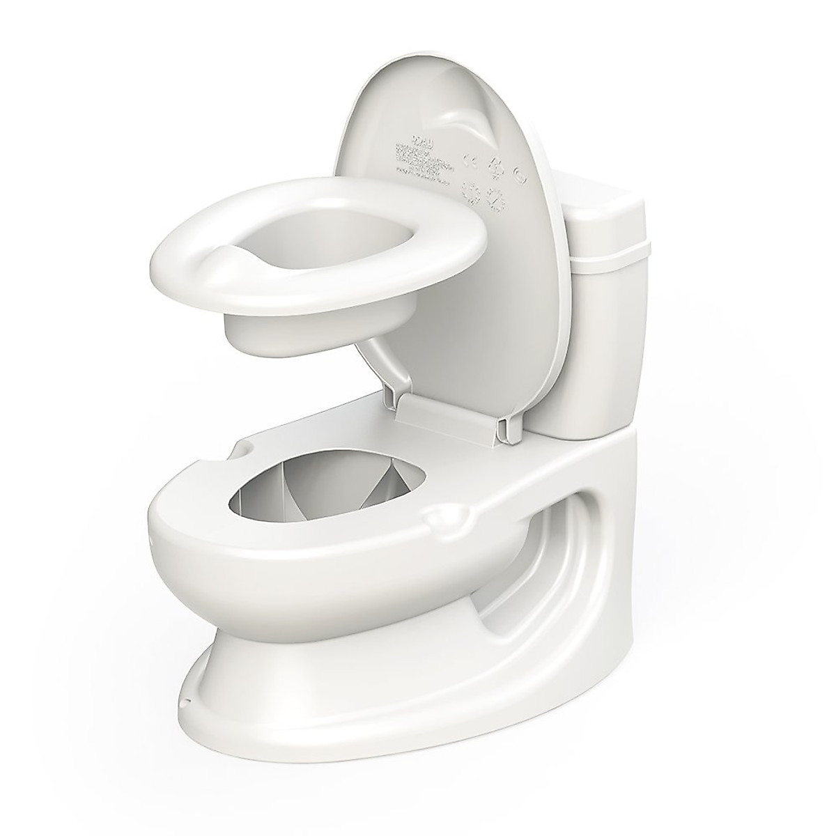 Toylet Potty Training Toilet Seat | Toddler Potty Training with Comfy Seat Cover, Tank Storage & Paper Roll Holder | Easy to Empty and Clean | Soft & Comfortable Potty Trainer for Boys & Girls (White)