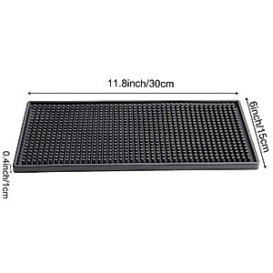 ZOENHOU 3 PCS 12 x 18 Inch Bar Service Mat, Black PVC Heavy Duty Barber Spill Mats, Non-Slip Heat Resistant Protective Pad Tools Countertop Spill Bar Mat for Bar, Kitchen, Restaurant, Hotel