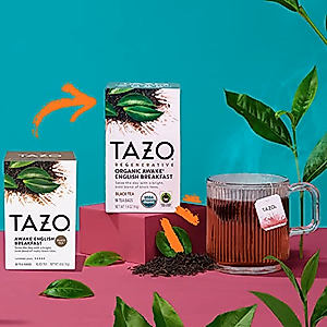 TAZO Tea Bags, Black Tea, Regenerative Organic Awake English Breakfast Tea, 16 Count
