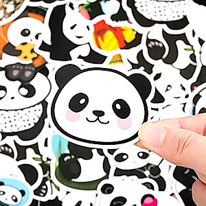 100 Pieces Panda Stickers Vinyl Panda Decals Party Supplies Waterproof Decorative Cartoon Stickers for Computer, Luggage, Guitar, Bottle, Refrigerator, Phone, Laptop Birthday Cute Animal Decorations