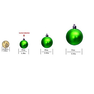 ZYBenda 24Pcs Shatterproof Shiny and Polshed Glossy Christmas Tree Ball Ornaments Decorations - Christmas Hanging Balls for Holiday Wedding Party Decoration (1.2"-30MM, Green)