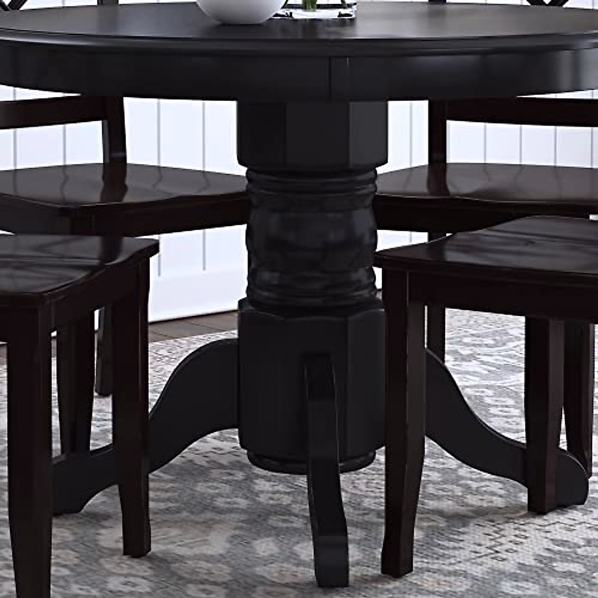 Classic Black 5 Piece 42" Round Dining Set by Home Styles