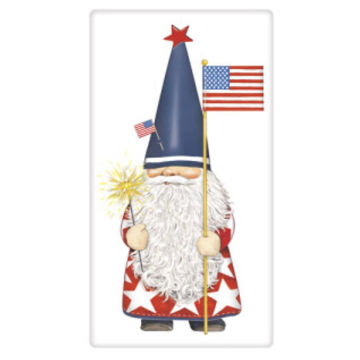 Mary Lake Thompson BT695 Patriotic Gnome Flour Sack Towel 30 Inches Square Screened Design Lower Center Only