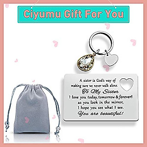 Sister Wallet Card Sister Gifts from Sister Brother, Soul Sisters Bestie Gift for Women, A Sister is God's Way of Making Sure We Never Walk Alone Gifts for My Little Big Sister Christmas Birthday Gift