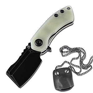 KANSEPT Knives Mini Korvid Cleaver Mini Pocket Knife Jade G10 Handle Kydex Sheath