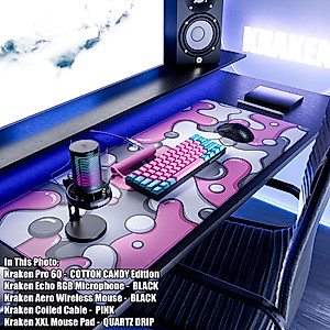 KRAKEN KEYBOARDS Pro 60 Percent Keyboard 60% Gaming Keyboard Mechanical - Blue & Pink - HOT SWAPPABLE - for Gaming On PC, Xbox, PlayStation & MAC (Cotton Candy | Silver Switches)