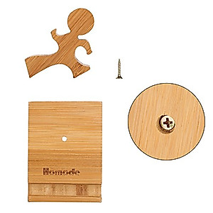 Homode Cell Phone Stand, Bamboo Wood Phone Holder and Cute Phone Stand Compatible with iPhone 11 Pro X Plus 8 7 6, Ipad and Tablets, Bamboo Desk Organizer Accessories (Kung fu)