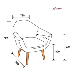 GYDJBD Nordic Modern Minimalist Lazy Sofa Chair, Bedroom Living Room Leisure Fabric Lazy Sofa Balcony Single Sofa (Color : B)