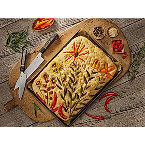 Spyderco Itamae Nakiri Premium Kitchen Knife with 7.28" SUS410 Super Blue Stainless Steel Blade and Burl G-10 Handle - Plainedge - K17GPBNBK