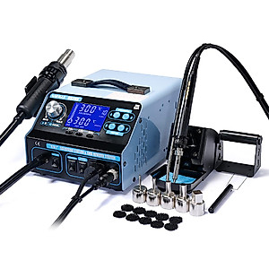 PIAOCAIYIN 992DA+ BGA Rework Soldering Station SMD Hot Air gun Solder Iron Pen Repair Board, 4 in1 Repairing Soldering Station, Multifunctional Soldering Station Kit
