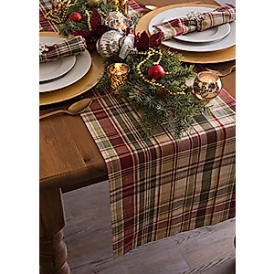 DII Give Thanks Plaid Fall Table Decor, Autumn & Thanksgiving Tabletop Linens, 14x72 Table Runner