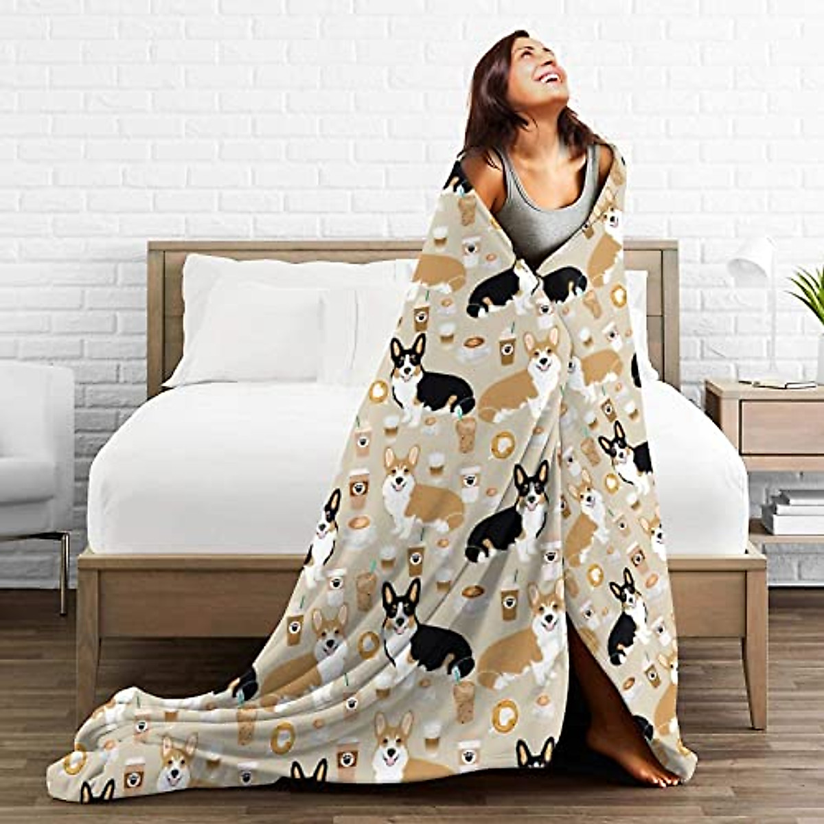 Corgi Blanket Comfort Warm Corgi Throw Blanket Soft Fleece Blankets Corgi Gifts for Corgi Lovers