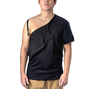Post Shoulder Surgery Shirt w/Snaps for Easier Dressing (Right, Medium, Navy)