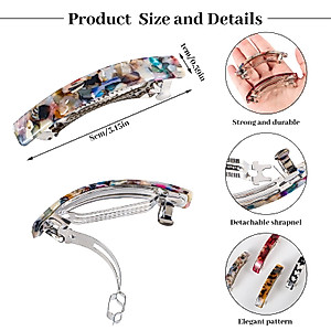 6 Pcs Hair Barrettes for Women,Tortoise Shell Hair Clips Girls Mom Acetate French Design Hair Accessories