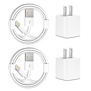 [Apple MFi Certified] iPhone Charger,2Pack 6FT USB to Lightning Cable Apple Charging Cord USB Wall Chargers Block Power Adapter for iPhone 13/12/11/X/8 Plus/XR/XS Max/SE/iPad