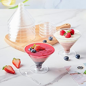 Kucoele 40 PCS Mini Plastic Martini Glasses, 5oz Dessert Cups Disposable Cocktail Glasses Party Glasses Drinkware for Wine, Champagne, Margarita