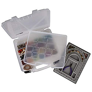 ArtBin 6962BB Quick View Bead Box, Portable Art & Craft Organizer with Bead Tray, Portable Art & Craft Storage Box, Clear