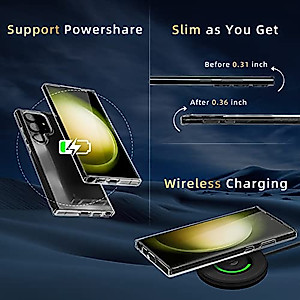 HARMARK Crystal Clear Designed for Samsung Galaxy S23 Ultra Case, [Anti-Yellowing] [Military Grade Shockproof] Hard PC Back Phone Case for Samsung S23 Ultra Case -Clear