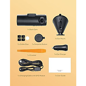 Dual Dash Cam, Dash Cam 2K Front and 1080P Cabin Dash Camera, 2.5K 2560x1440P@60fps Single Front, Dual Sensor, Infrared Night Vision, App Control, 24hr Parking Mode, Built-in GPS, VD009